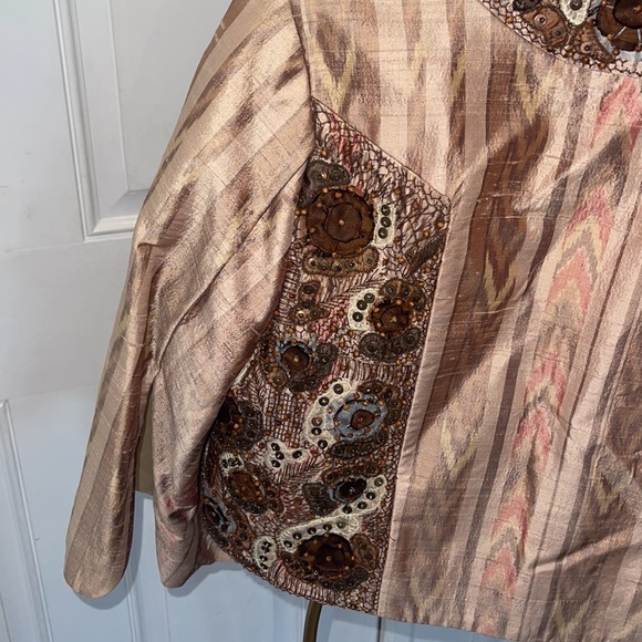 Petrou | Jackets & Coats | Petrou Raw Silk With Embroidery Patches ...